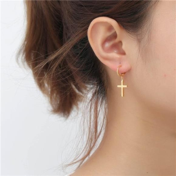 Other | Yiendoo Vintage Cross Hoop Earrings Gold Cross Drop Earrings ...